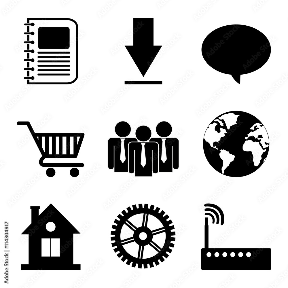 Internet of things represented by icon set of multimedia apps. isolated ...