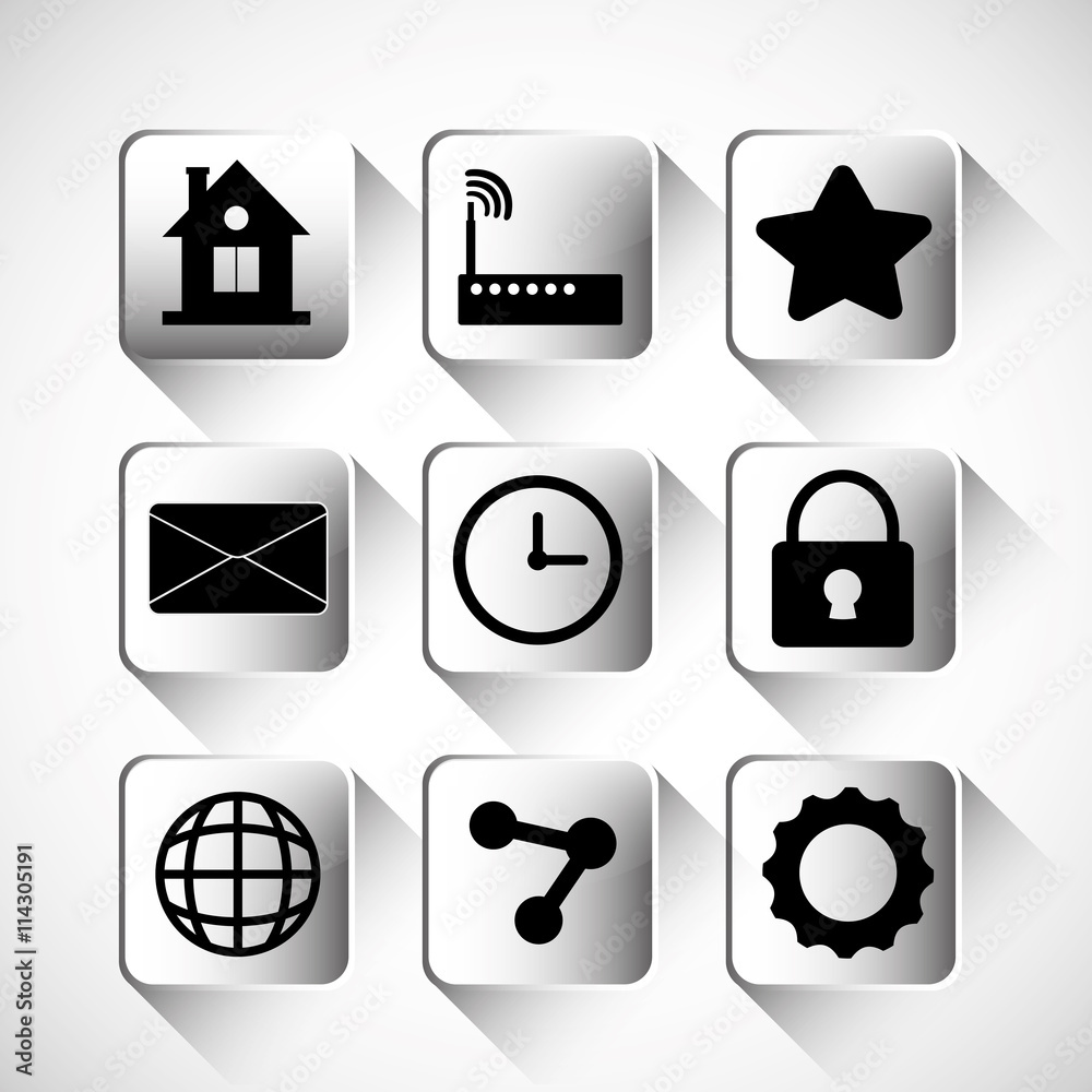 Internet of things represented by icon set of multimedia apps. isolated ...