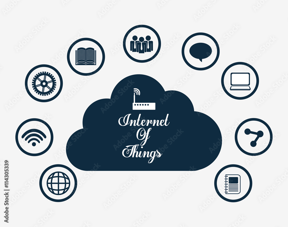 Internet of things represented by icon set of multimedia apps. isolated ...