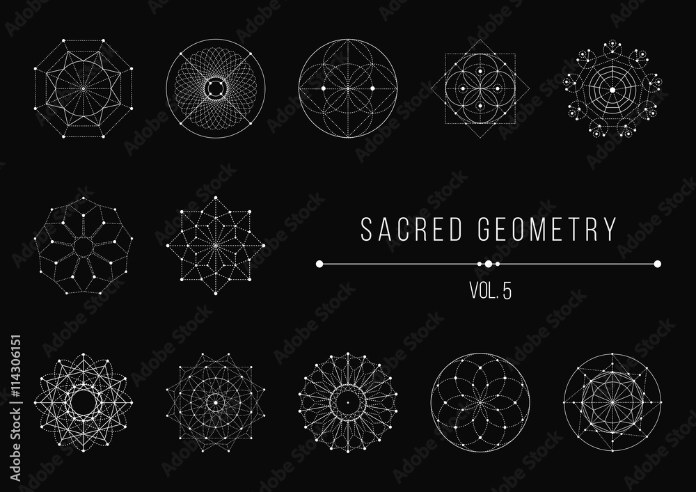 Sacred Geometry Bundle. Vector Illustration Stock Vector | Adobe Stock