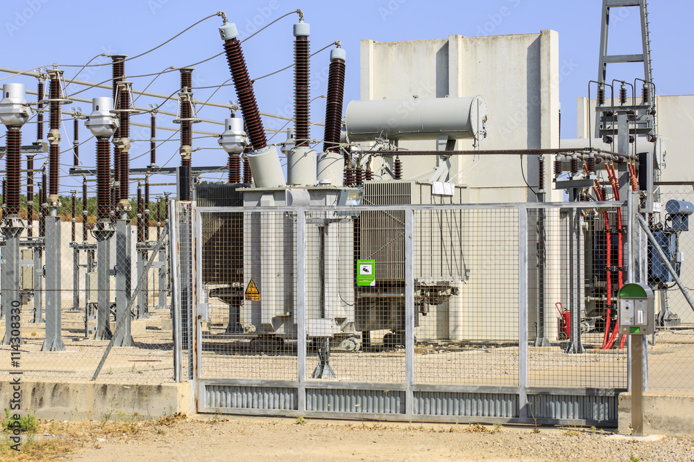 Entrance door to the electrical substation of a wind farm Stock Photo ...