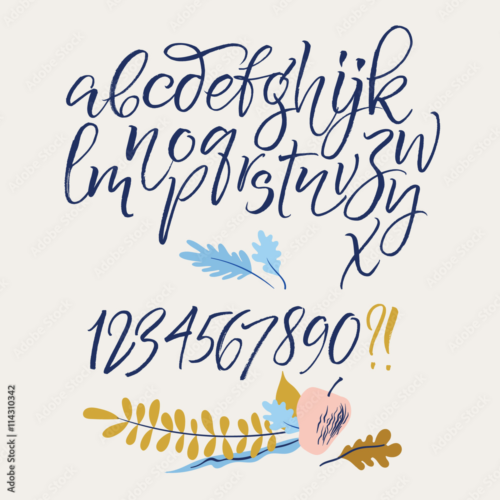 Vector alphabet. Hand drawn letters. Letters of the alphabet written ...