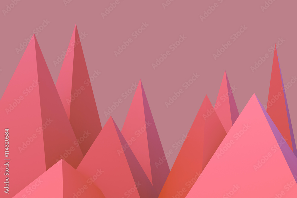 Pyramid Background Red Lowpoly Stock Illustration | Adobe Stock