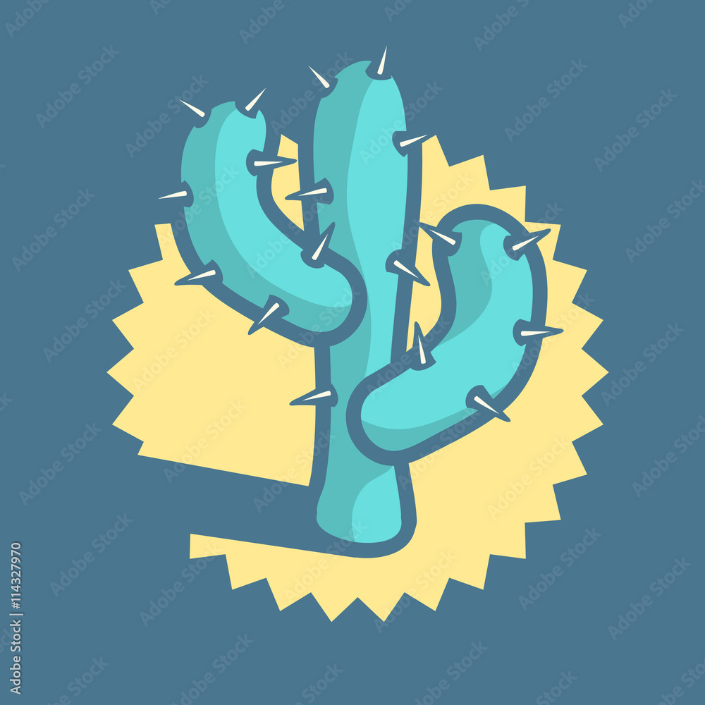 Cactus Vector Cartoon Illustration. Stock Vector | Adobe Stock