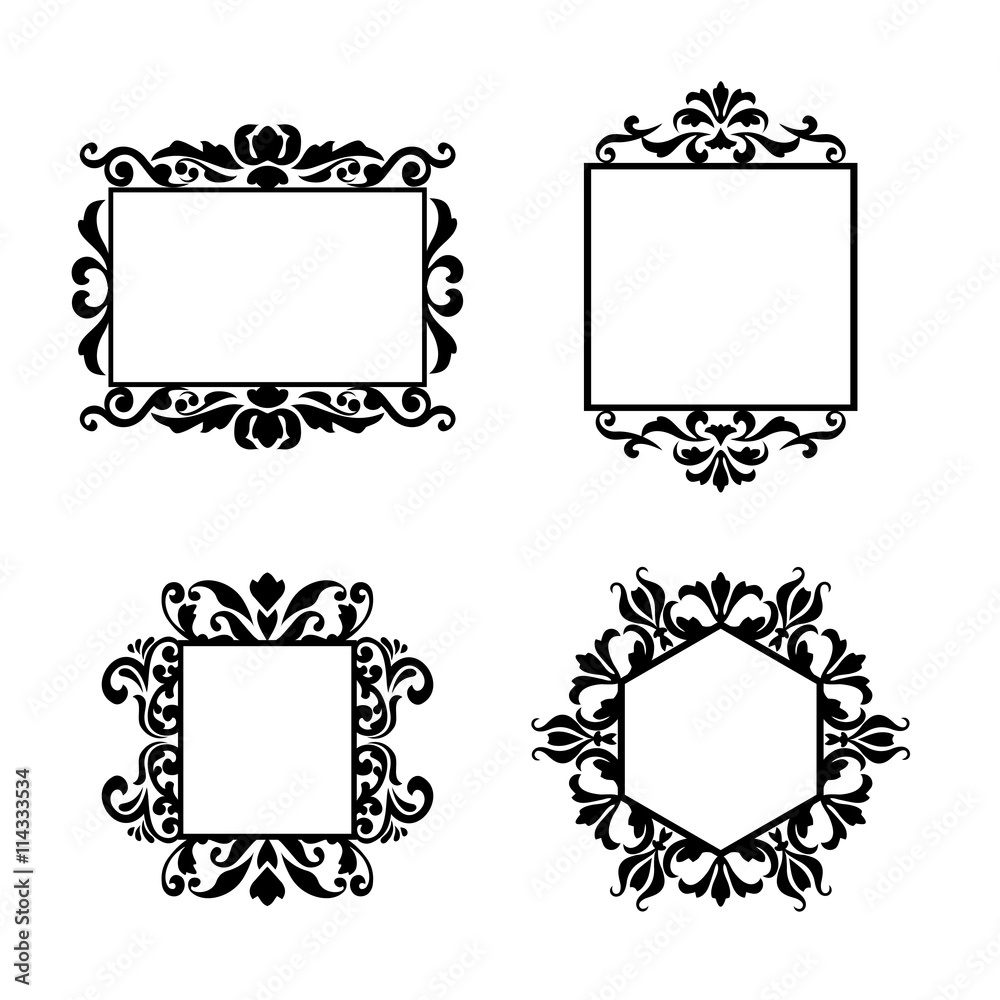 Vector set of art frames for design template. Stock Vector | Adobe Stock