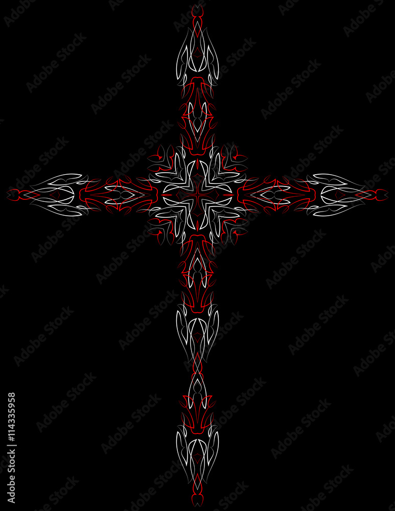 Pinstripe Christian Cross : Vinyl Ready Stock Vector | Adobe Stock