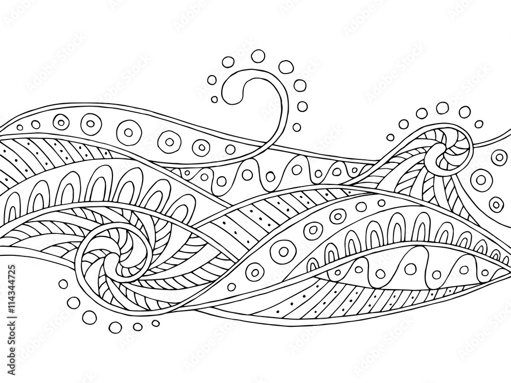 Abstract pattern wave black white background illustration vector Stock ...