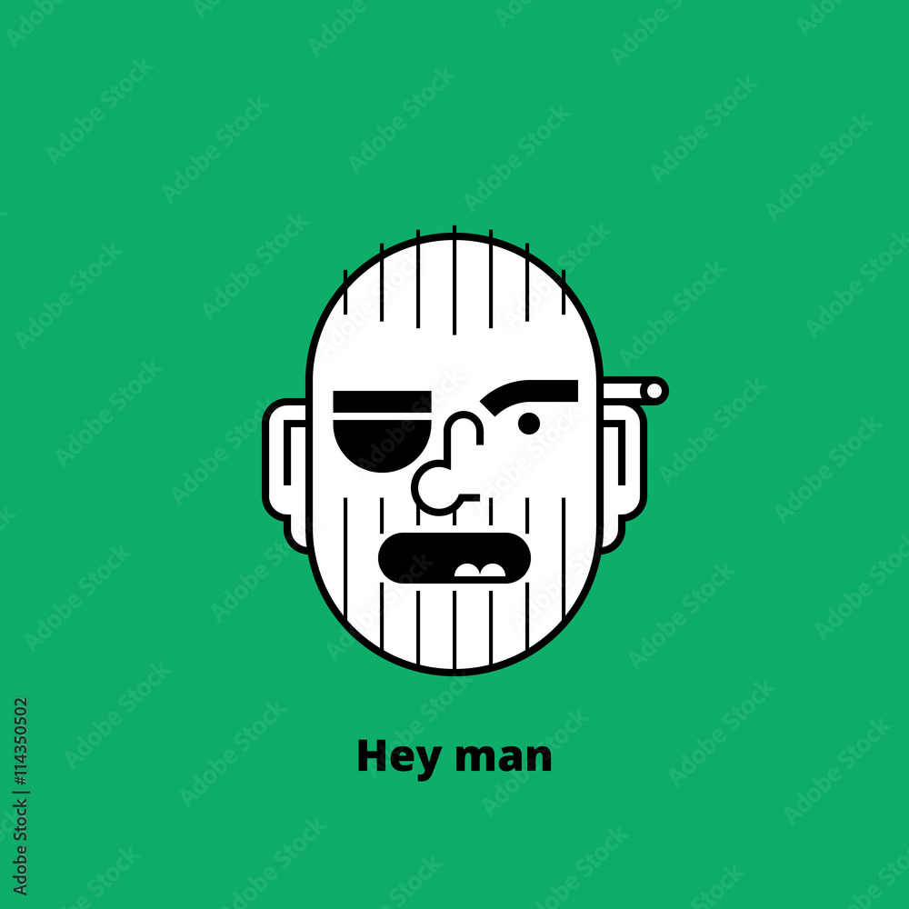 Character design: unshaven angry man with black eye and cigarette ...