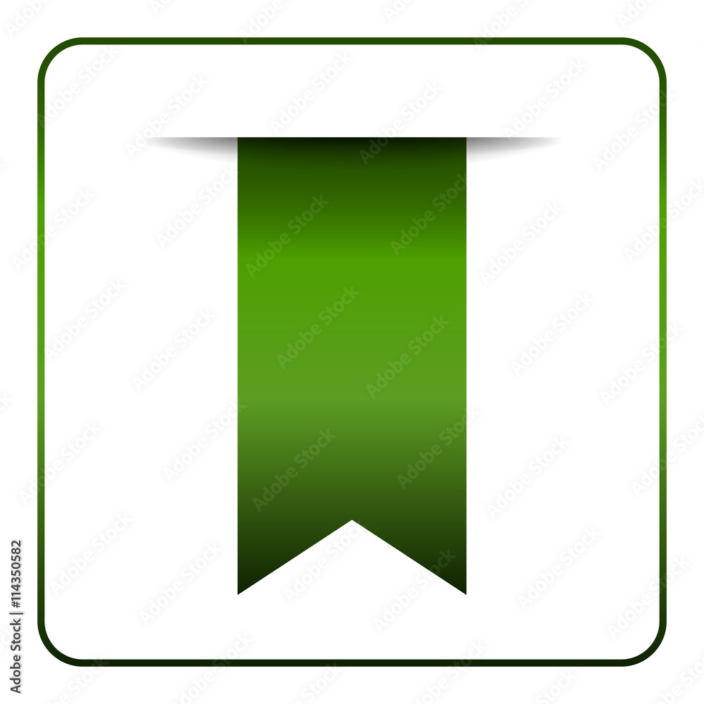 Green bookmark banner. Vertical book mark isolated on white background ...