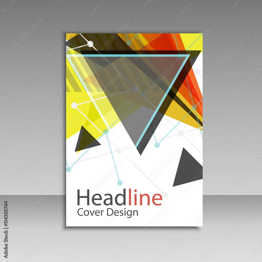 Brochure design triangle template vector Stock Vector | Adobe Stock
