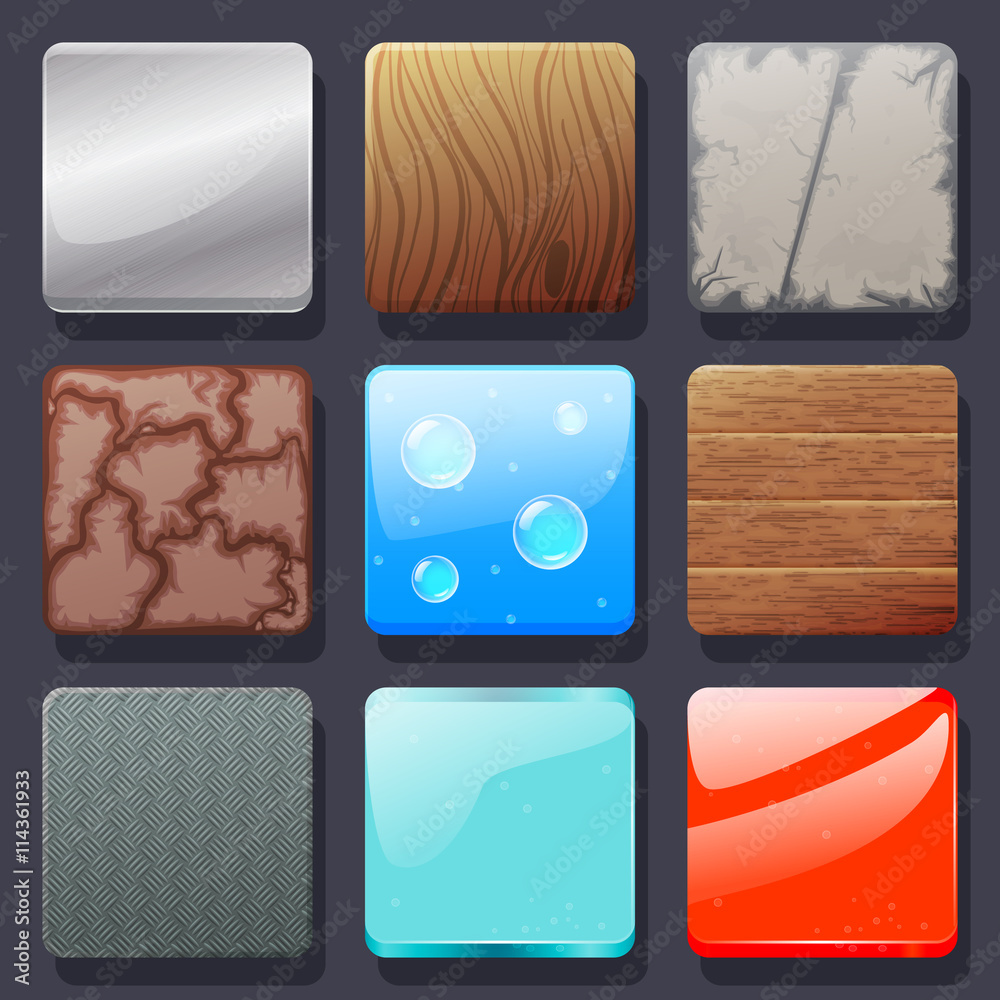 Set of colorful vector textured icons. Backgrounds for the app icons ...