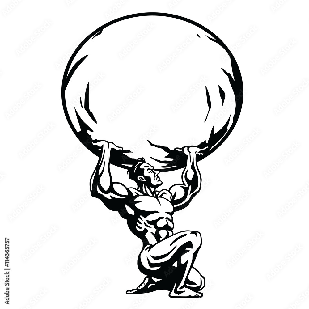 Stylized drawing of the Atlas Vector Stock Vector | Adobe Stock