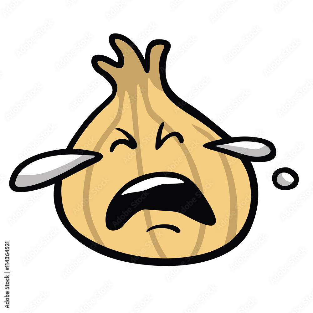 Crying Onion Cartoon Vector Stock Vector | Adobe Stock