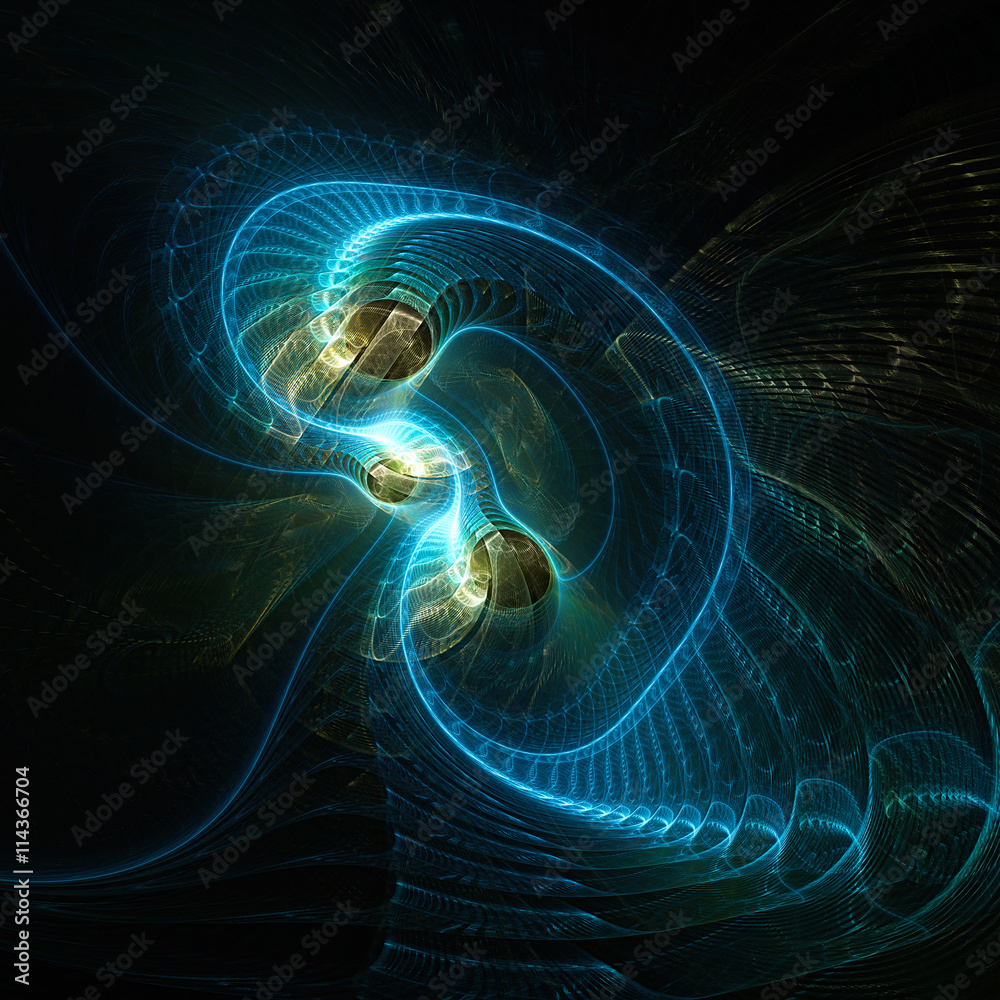 Human embryo in womb. 3D illustration. Sacred geometry. Mysterious ...