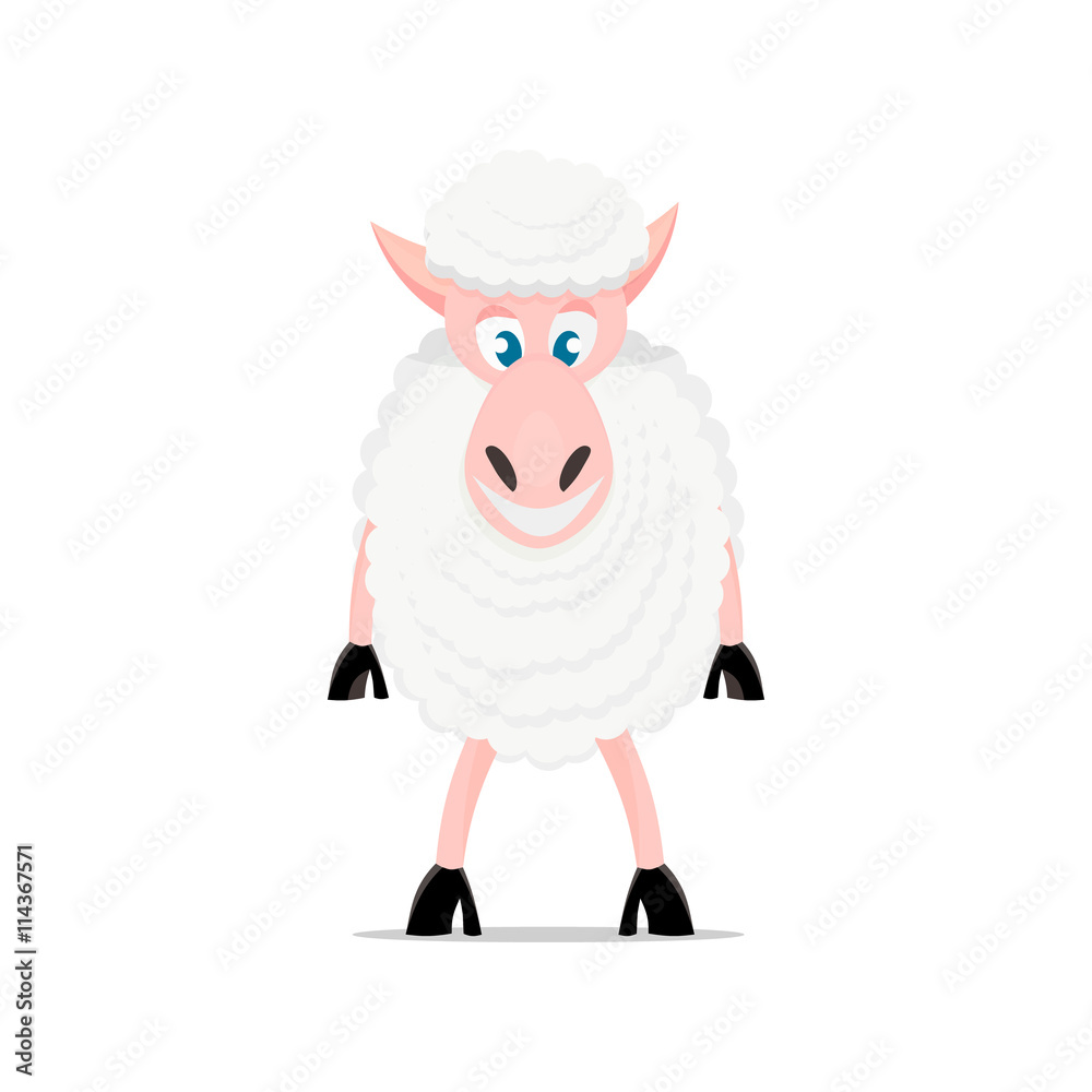 Cartoon sheep cute pose and emotion. Stock Vector | Adobe Stock