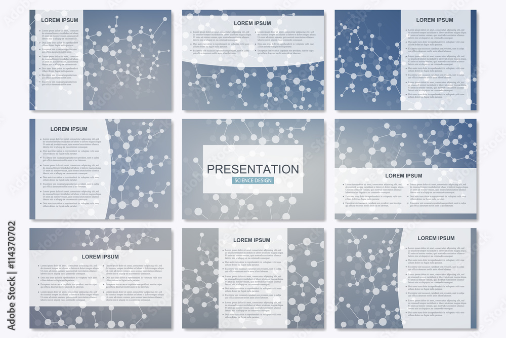 Set of modern business presentation templates in A4 size. Connection ...