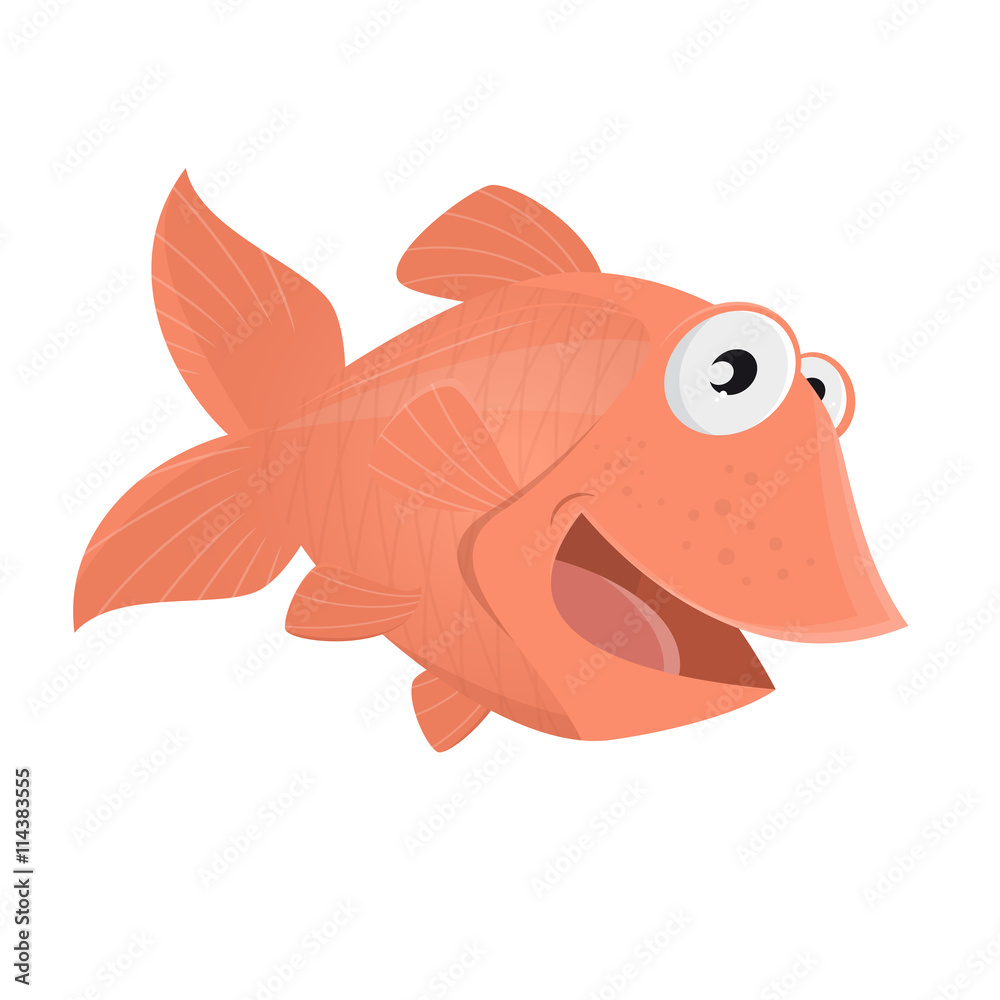 funny comic fish illustration, Stock Vector | Adobe Stock