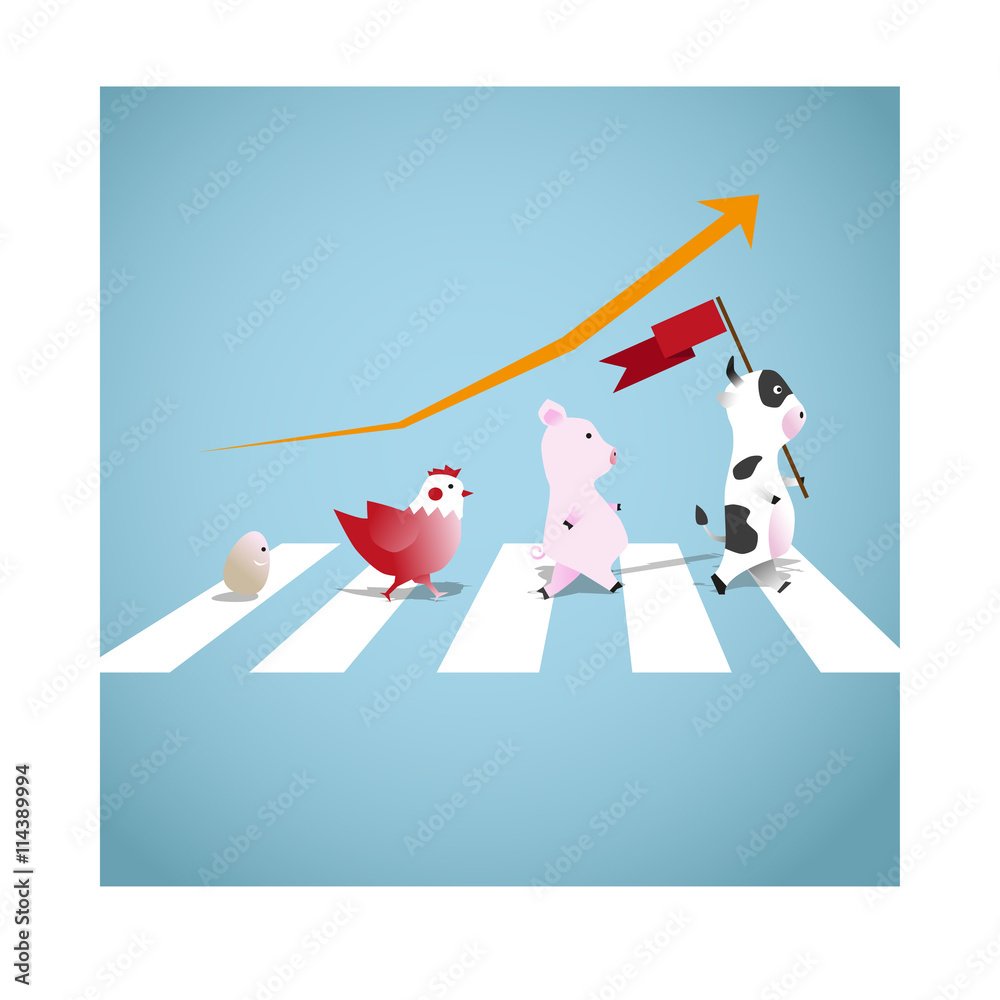 The cute animals walk across the street ,vector,illustration Stock ...