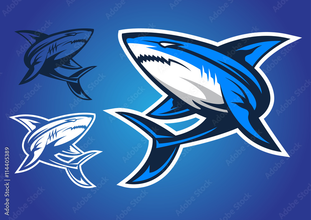 shark logo vector Stock Vector | Adobe Stock