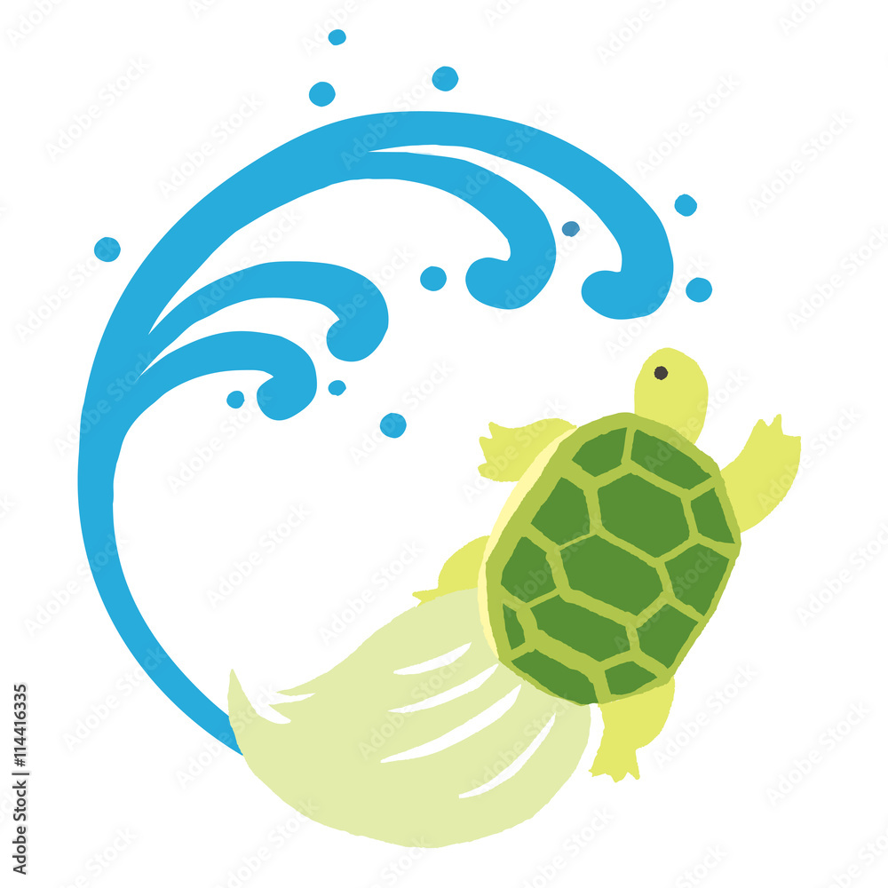 surfing turtle Stock Vector | Adobe Stock