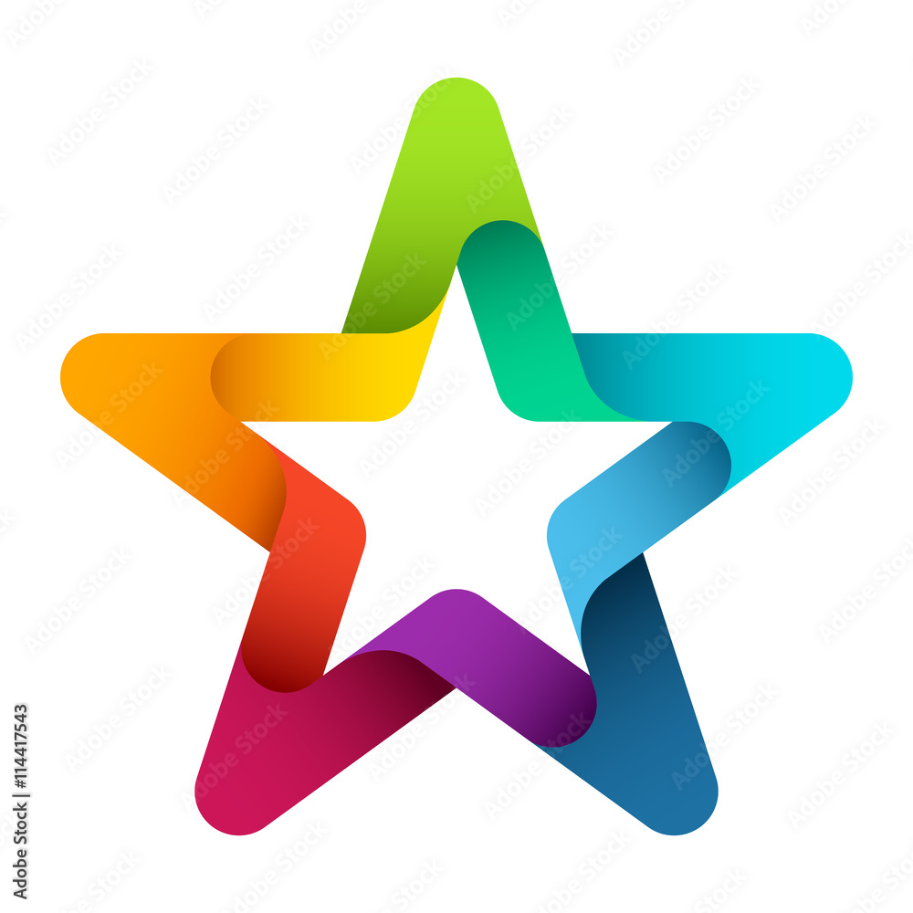 Circle arrows color star symbol infographic. Template for cycle diagram ...