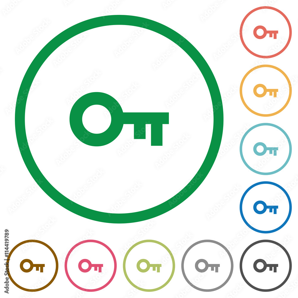 Old key outlined flat icons Stock Vector | Adobe Stock