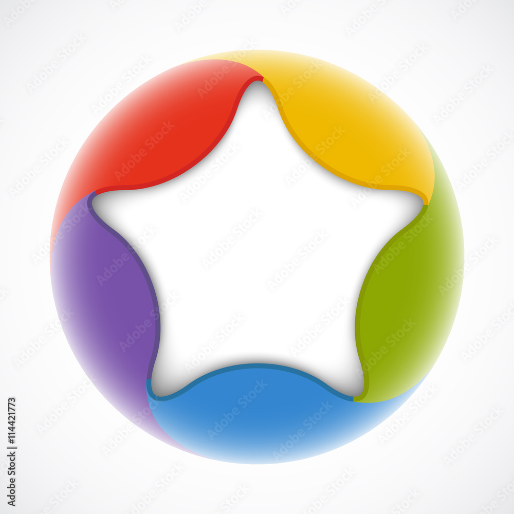 color circle infographic. Template for cycle star diagram, graph ...
