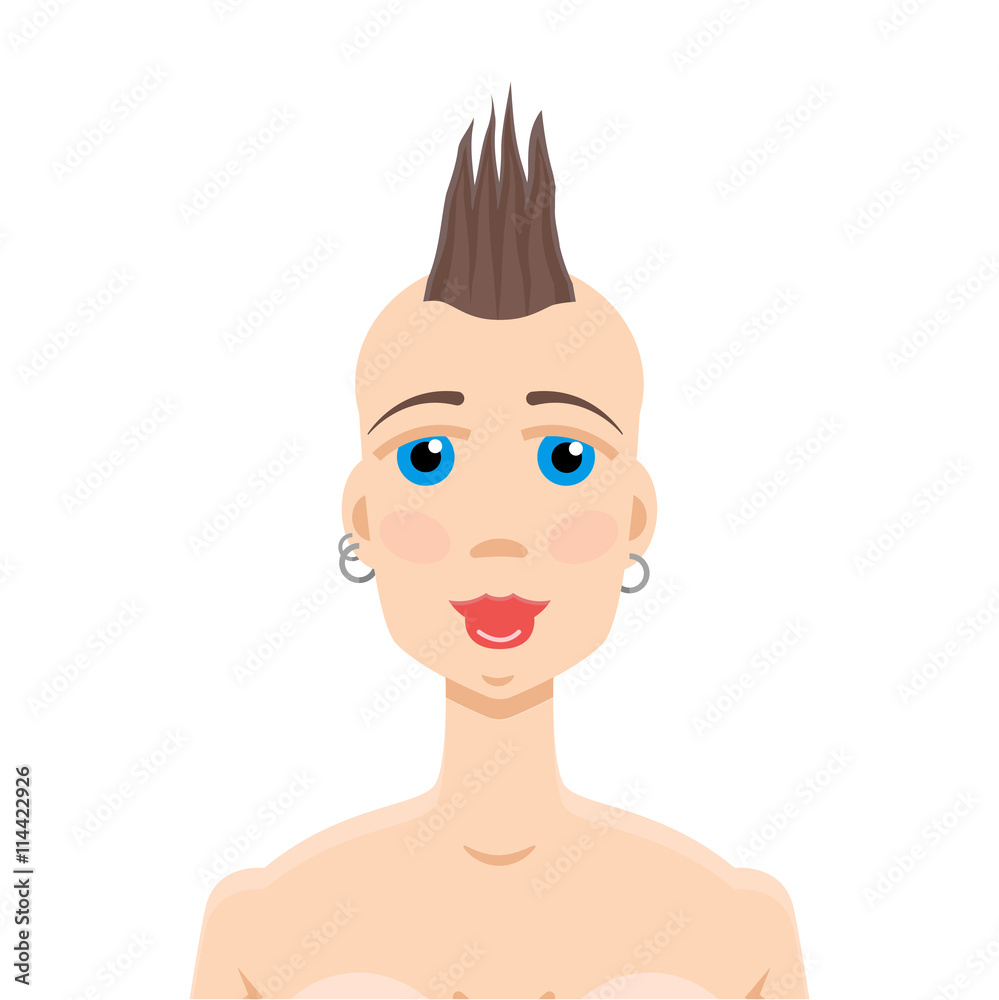 Mohawk hairstyle girl Stock Vector | Adobe Stock