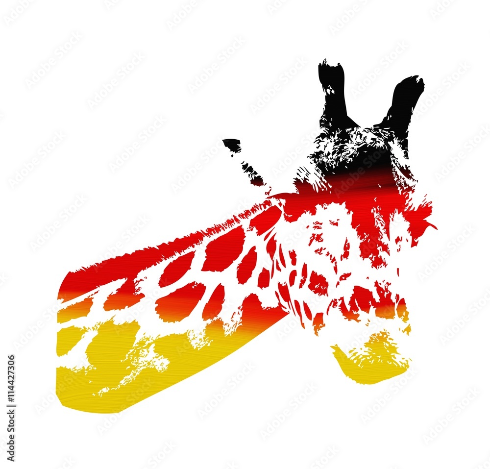Giraffe flag isolated on white background Stock Illustration | Adobe Stock