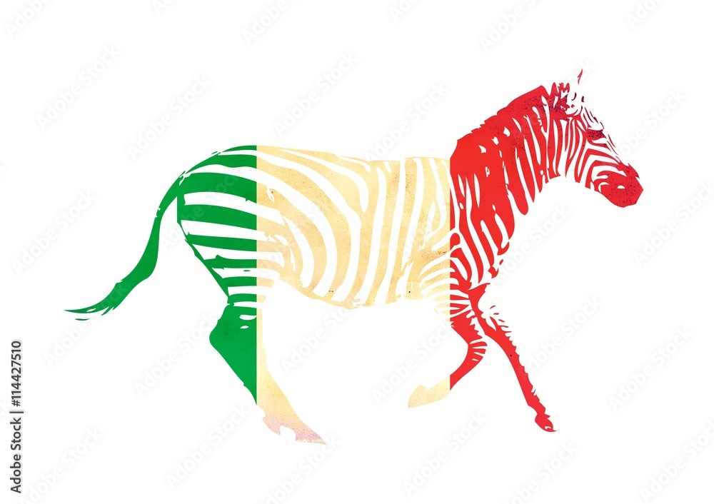 Zebra flag isolated on white background Stock Illustration | Adobe Stock