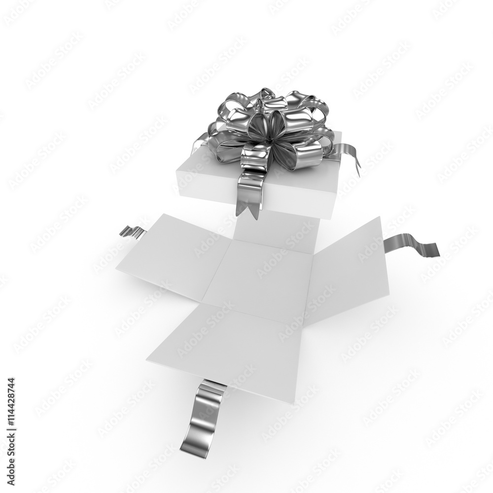 open gift box on white background. 3d rendering. Stock Illustration ...