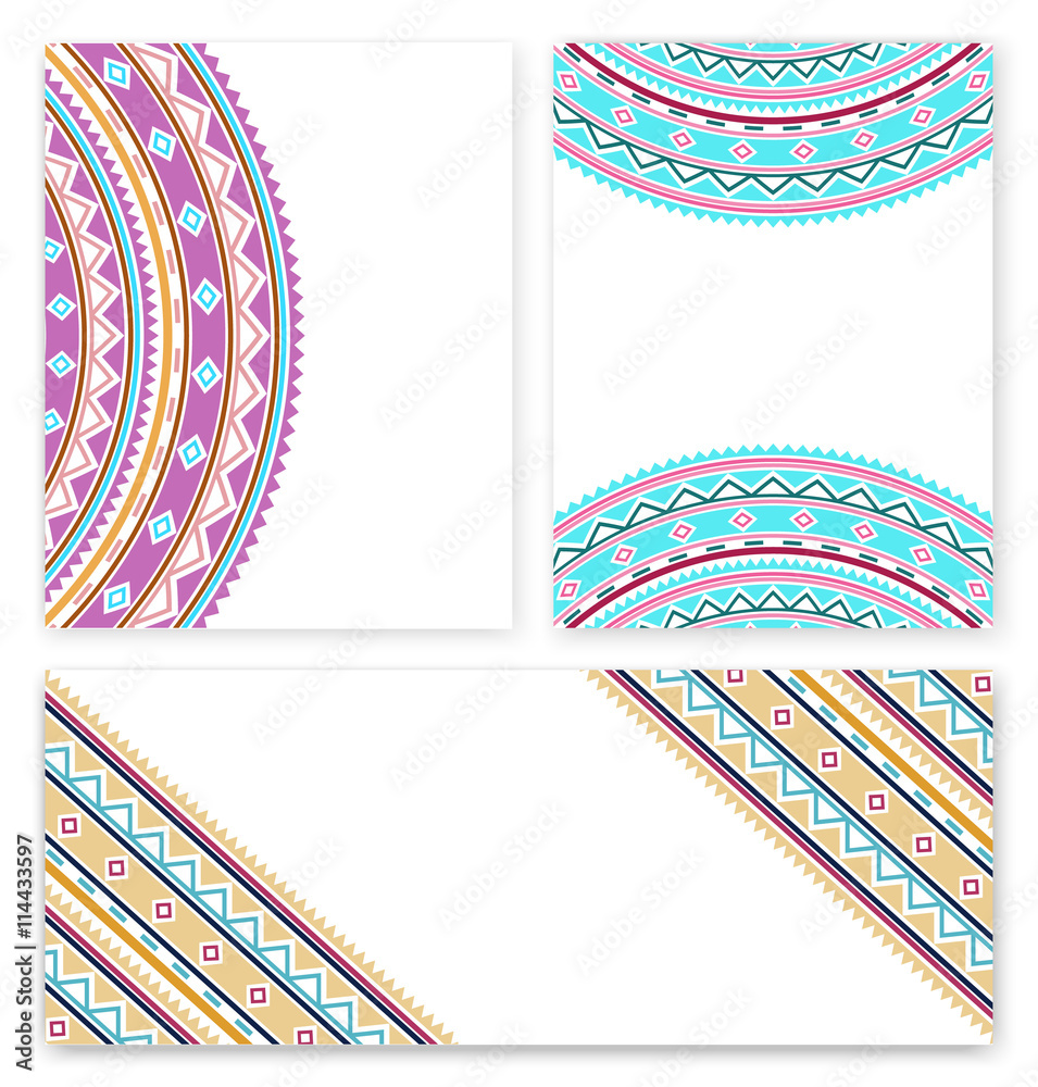 Set of boho style decorative borders. Vector. Stock Vector | Adobe Stock