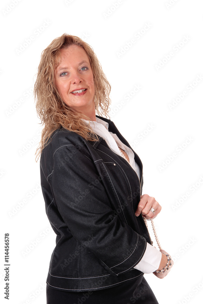 Business woman standing in profile. Stock Photo | Adobe Stock