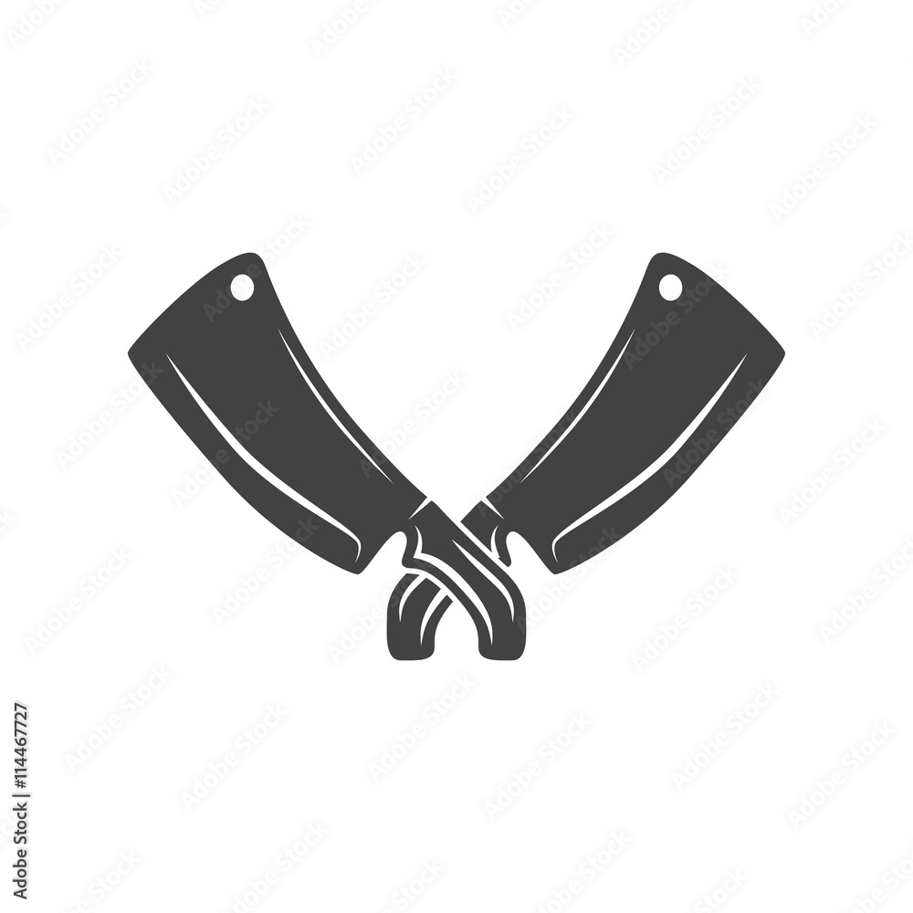 Two crossed battleaxes, battle axes. Black on white flat vector ... Two crossed battleaxes, battle axes. Black on white flat vector ...
