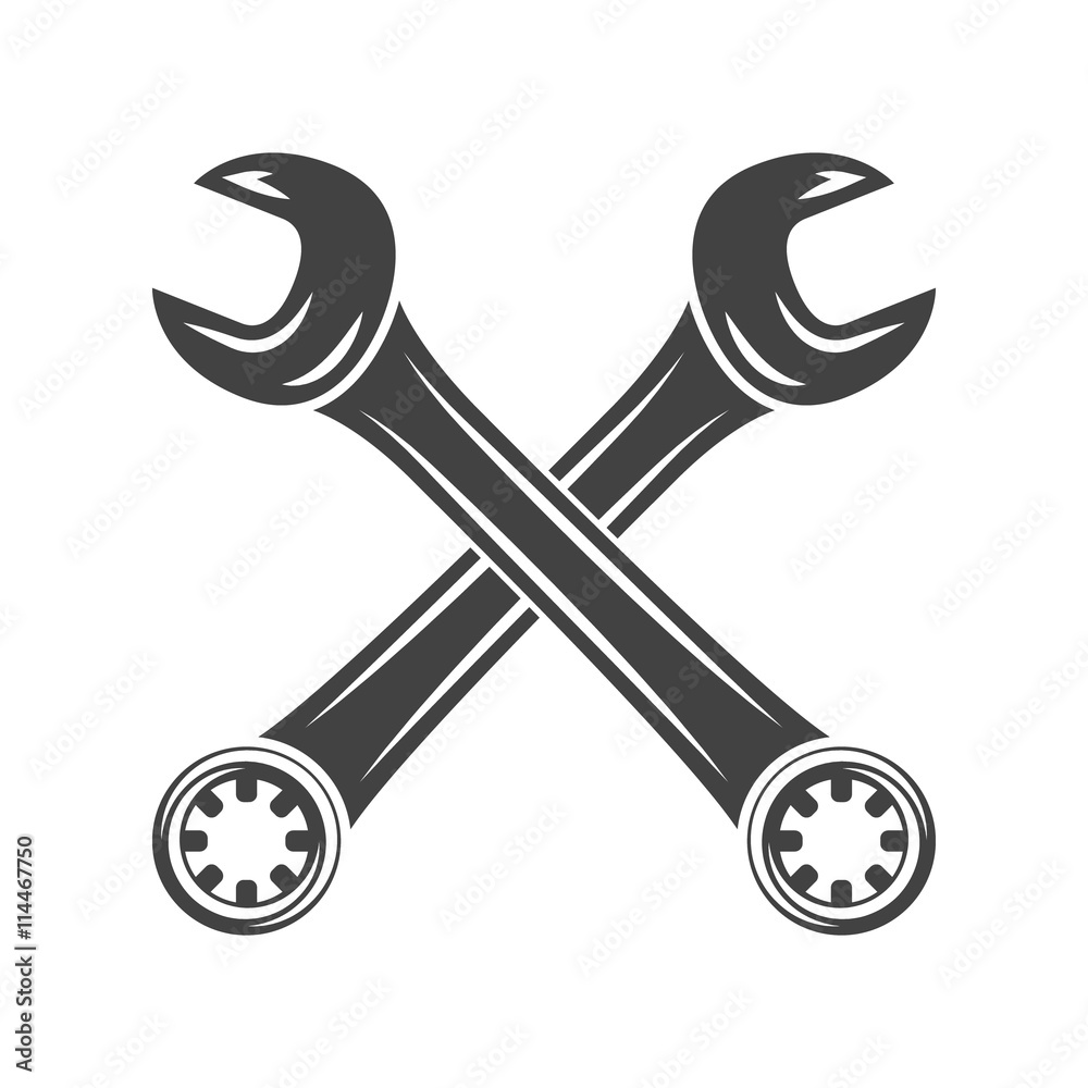 Two crossed battleaxes, battle axes. Black on white flat vector ... Two crossed battleaxes, battle axes. Black on white flat vector ...