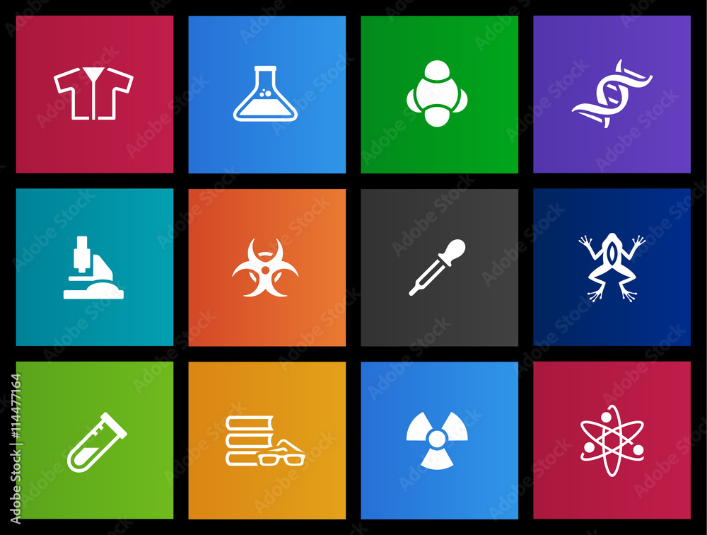 Science icons in Metro style. Stock Vector | Adobe Stock
