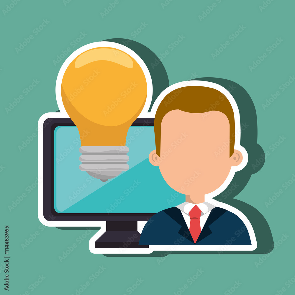 computer user design, vector illustration eps10 graphic Stock Vector ...