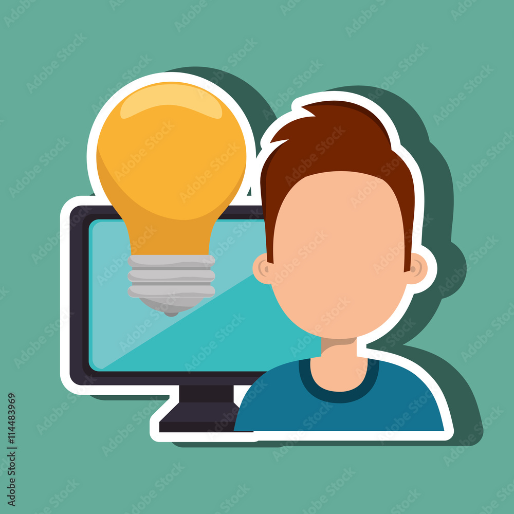 computer user design, vector illustration eps10 graphic Stock ...
