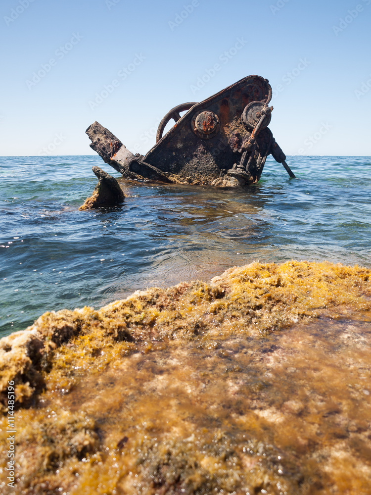 Rottnest island, Western Australia, 05/05/2015, Shipwreck in the water ...