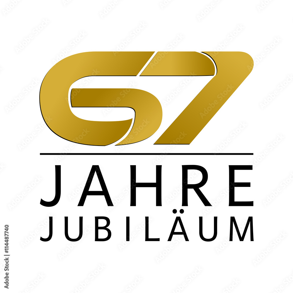 Einfach Gold Jubiläums Logo Jahre 67 Stock Vector | Adobe Stock