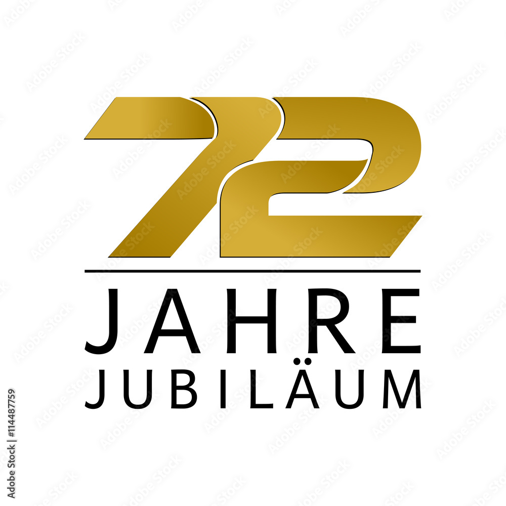 Einfach Gold Jubiläums Logo Jahre 72 Stock Vector | Adobe Stock