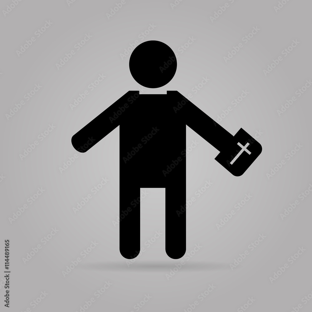 church prayer priest pastor pictogram Stock Vector | Adobe Stock