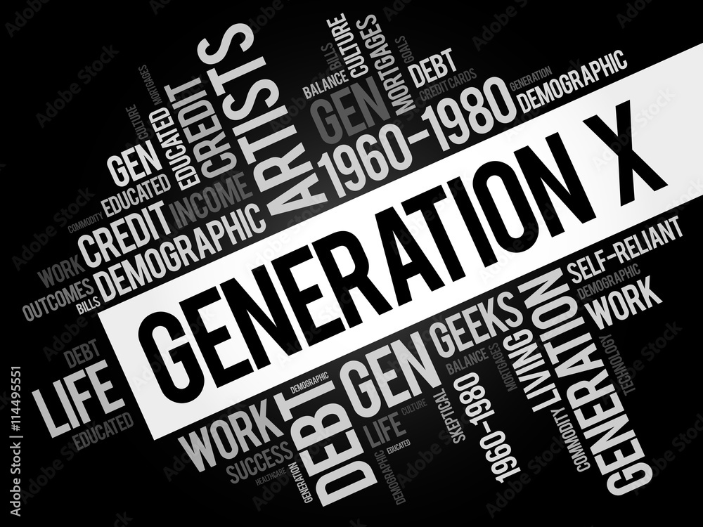 Generation X Word Cloud Concept collage background Stock Vector | Adobe ...