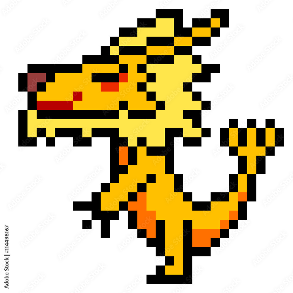 illustration pixel art design dragon Stock Illustration | Adobe Stock