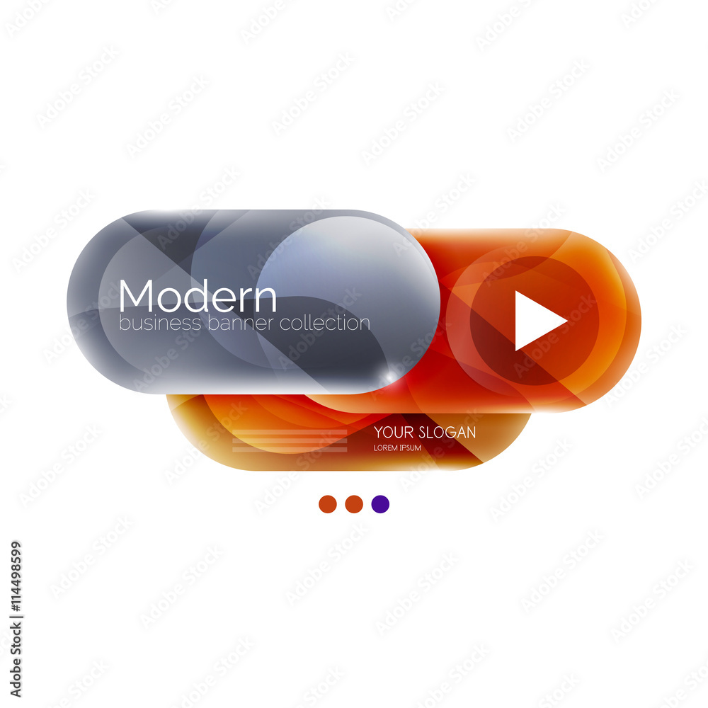 Colorful round rectangles concept, business infographics Stock Vector ...