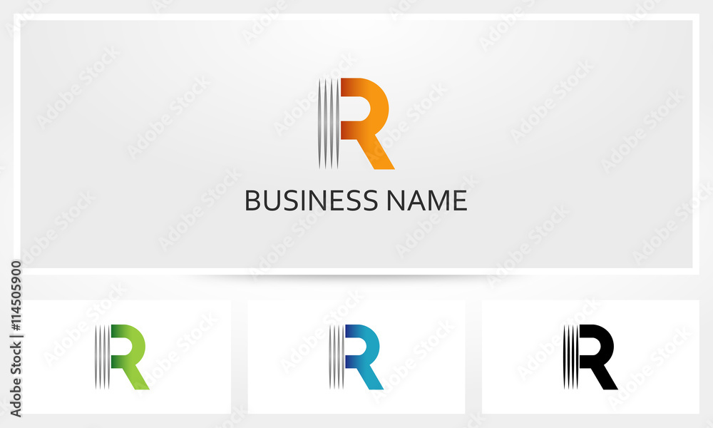 Letter R Line Stripe Logo Stock Vector | Adobe Stock