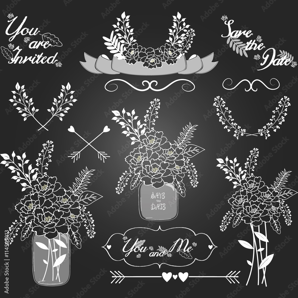 Chalkboard Mason jar Clipart Stock Vector | Adobe Stock