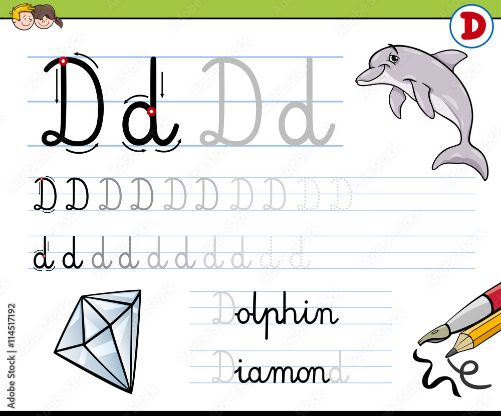 how to write letter d Stock Vector | Adobe Stock