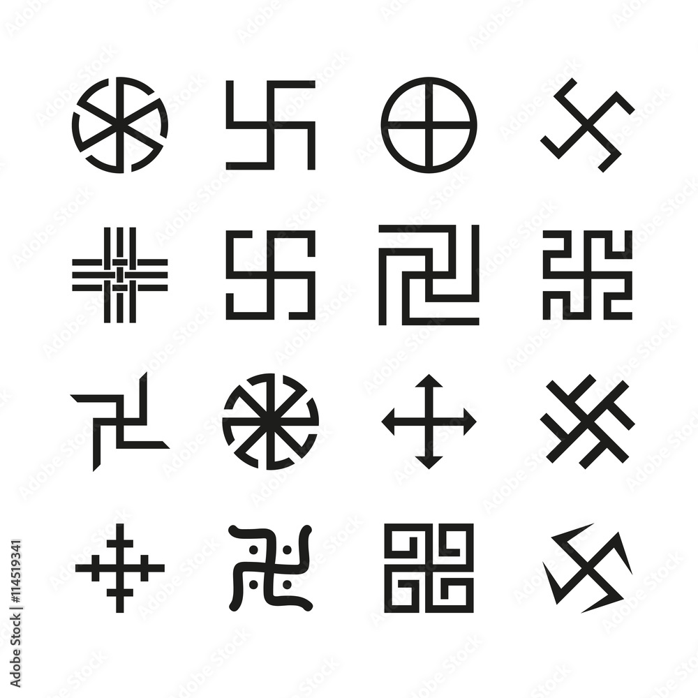 Swastika, cross and others symbols icons vector set Stock Vector ...