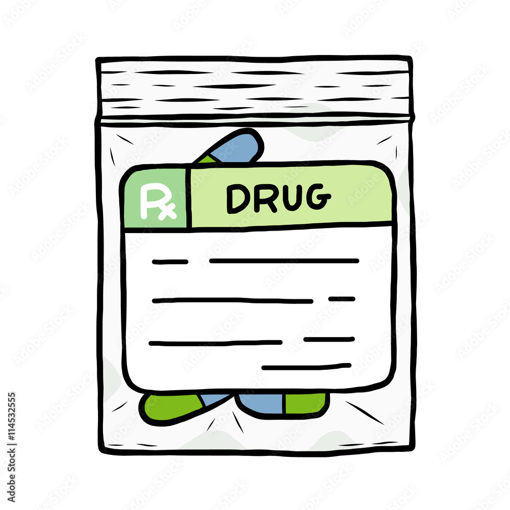 capsule drugs in prescription pack / cartoon vector and illustration ...